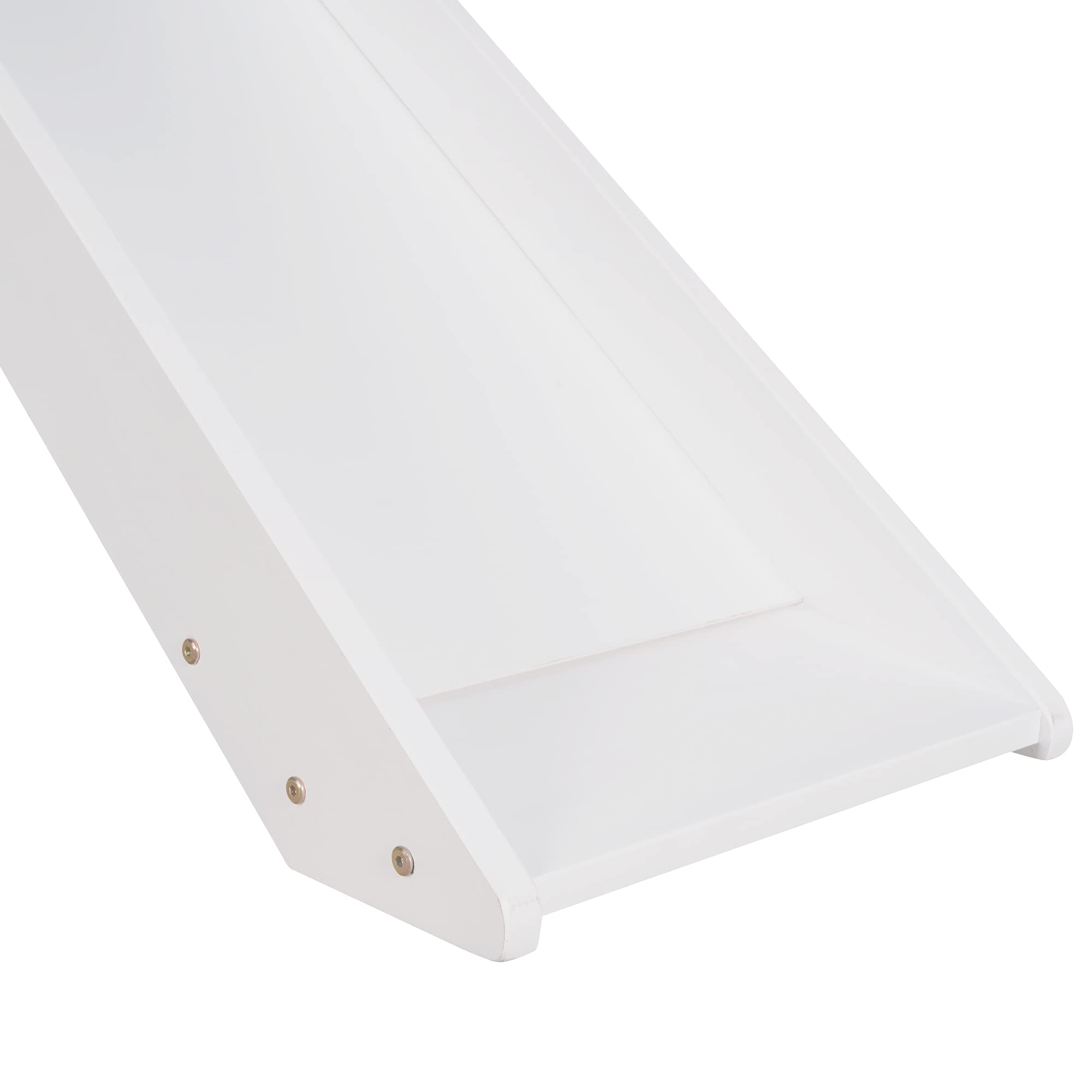 Harper & Bright Designs Kids Loft Bed with Slide,Twin Size Low Loft Beds for Girls Boys Solid Pine Wood Toddler Loft Bed with Ladder and Guard Rails,White