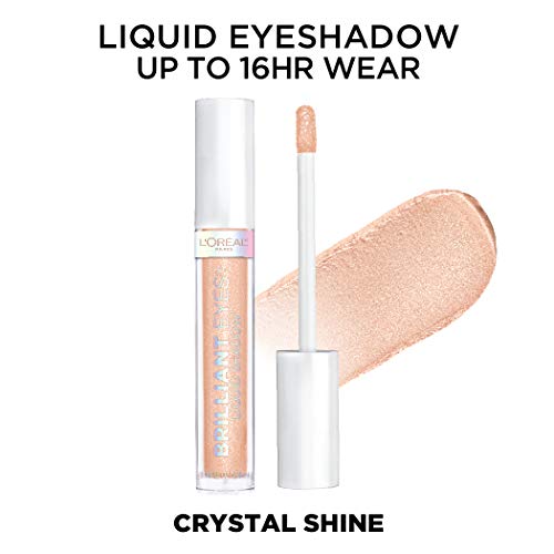 L’Oréal Paris Brilliant Eyes Shimmer Liquid Eye Shadow, Longwearing Lasting Shimmer, Crease Resistant, Flake-Proof, Precision Applicator, Quick Dry, Non-Greasy, Crystal Shine, 0.1 oz.