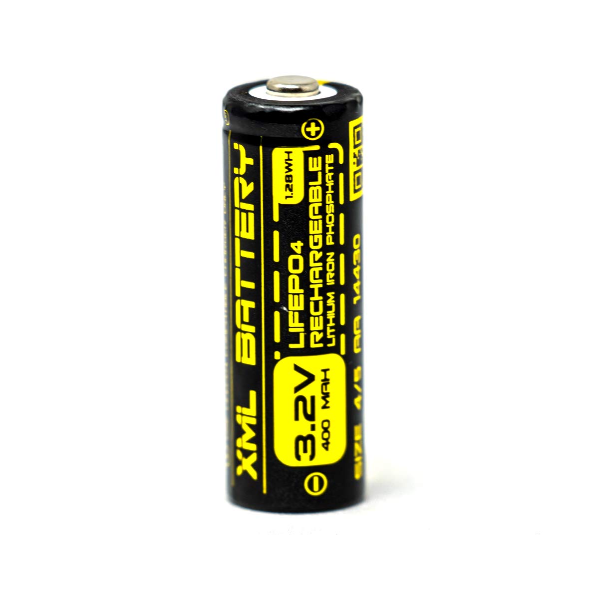 XML Battery 4/5 AA 14430 3.2v 400mAh LiFePO4 Lithium Rechargeable Battery Pack Replacement for Outdoor Solar Lights IFR 14430P (1 Pack)