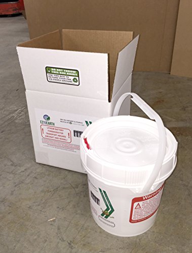 EZ on the Earth Battery Recycling Container Kit, 1 Gallon Battery Recycling Pail, pre-Paid Mail Back Recycle kit for Lithium Batteries and Other Dry Cell Batteries
