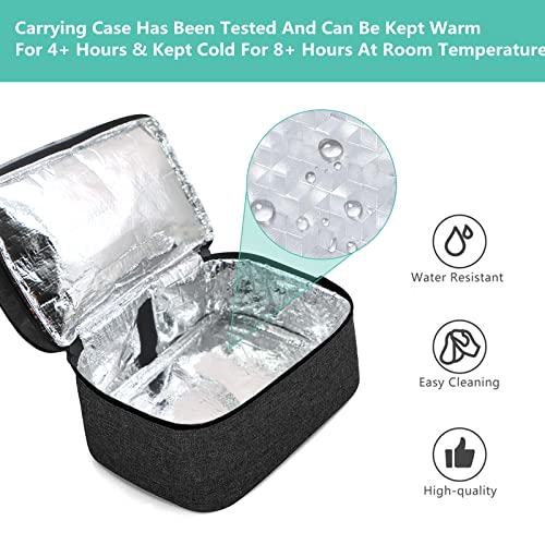 Breast Pump Bag Compatible with Willow and Elvie Breast Pump for Working Moms, Carrying Breast Pump Storage Bag with 2 Compartments for Wearable Breast Pump and Accessories(Black)