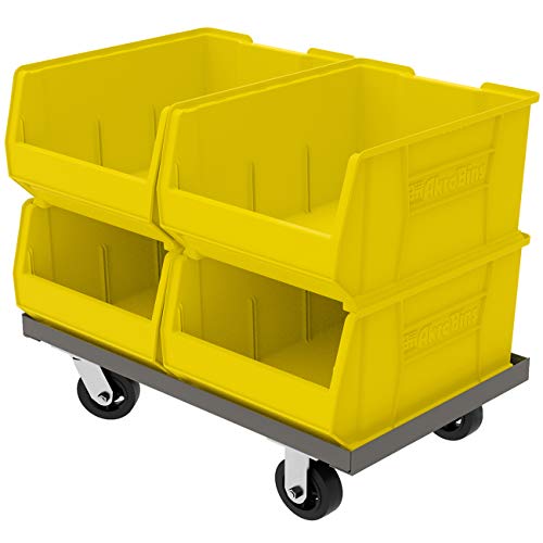 Akro-Mils 30289 Super-Size AkroBins Plastic Storage Bins, Space-Saving Stackable Bins for Garage Organization Bins, Classroom Organization, Warehouses, 24-Inch L x 18-Inch W x 12-Inch H, Yellow, 1-Pack