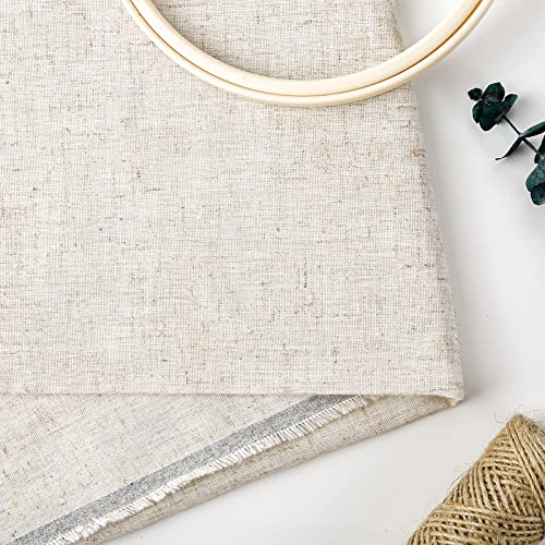 Caydo 60 by 27.5 Inch Linen Fabric, Large Size Linen Fabric Cloth for Needlework, Dressmaking, Bag, Embroidery, Tablecloths and Garments Craft