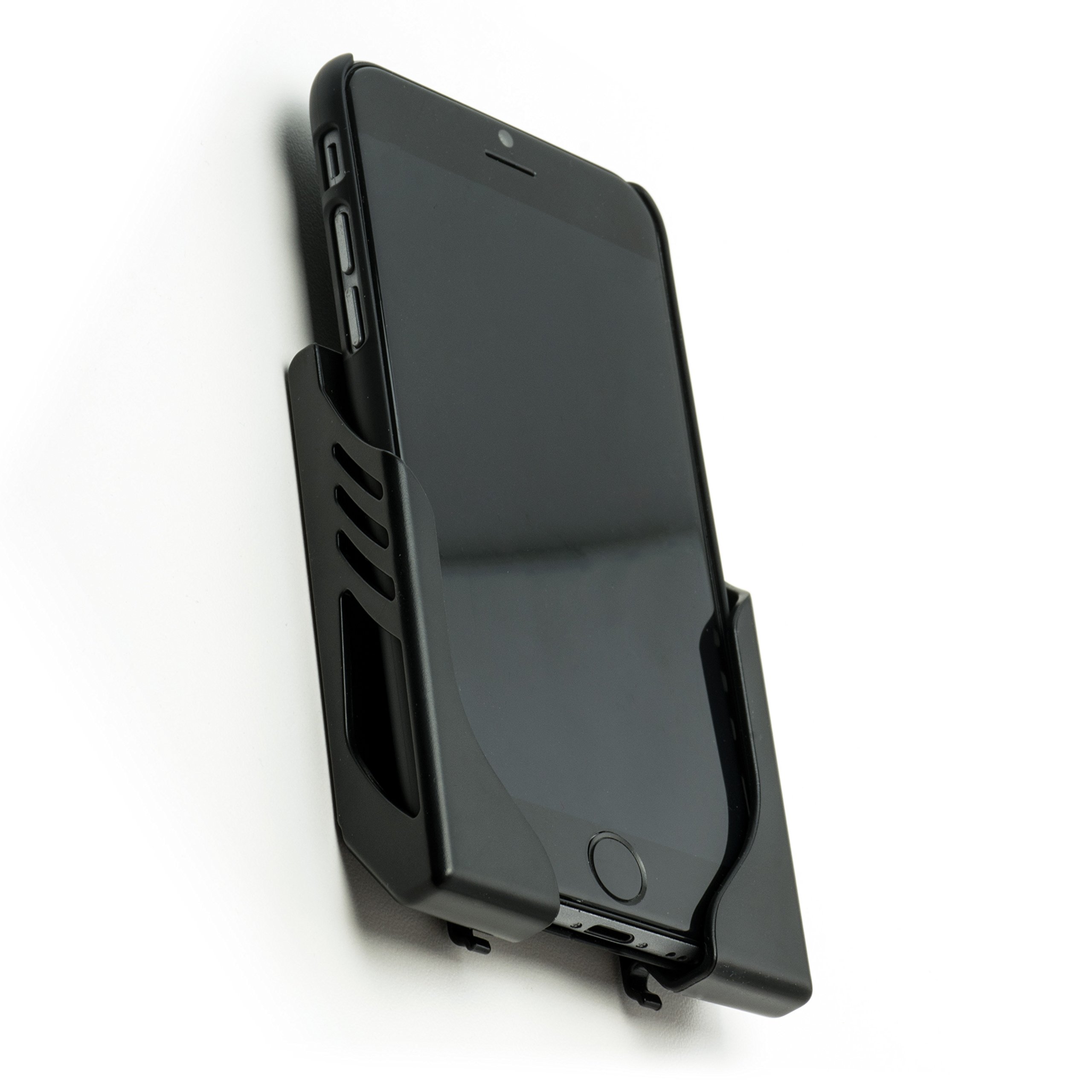 Dockem Damage-Free Wall Mount for iPhone: 14, 13, 12, 11, Pro, Plus, Mini, Pro Max, SE 2/3, XS/X, XS Max, XR, 8/7, 8/7+, S22, S21, S20: 3M Command Strip Adhesives: Koala Mount Wall Dock [Black]