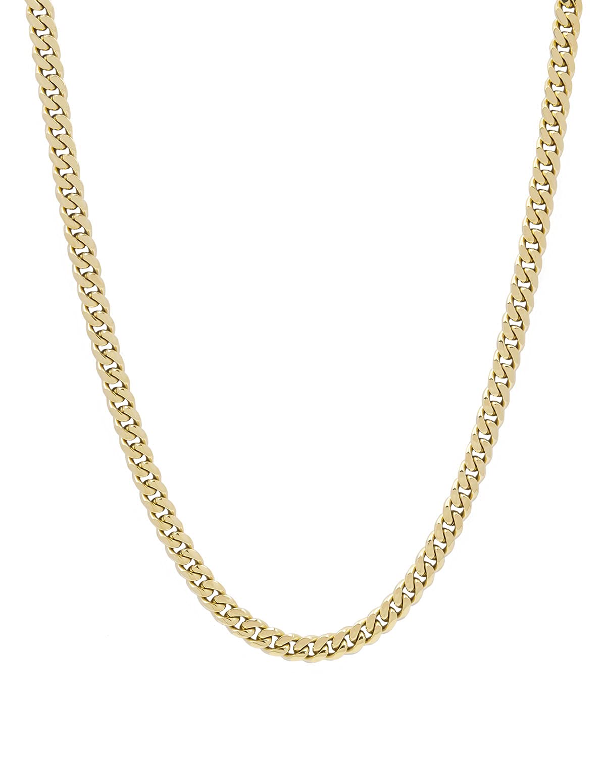 4MM Miami Cuban Chain Rope Necklace 18" 20" - White Gold (18)