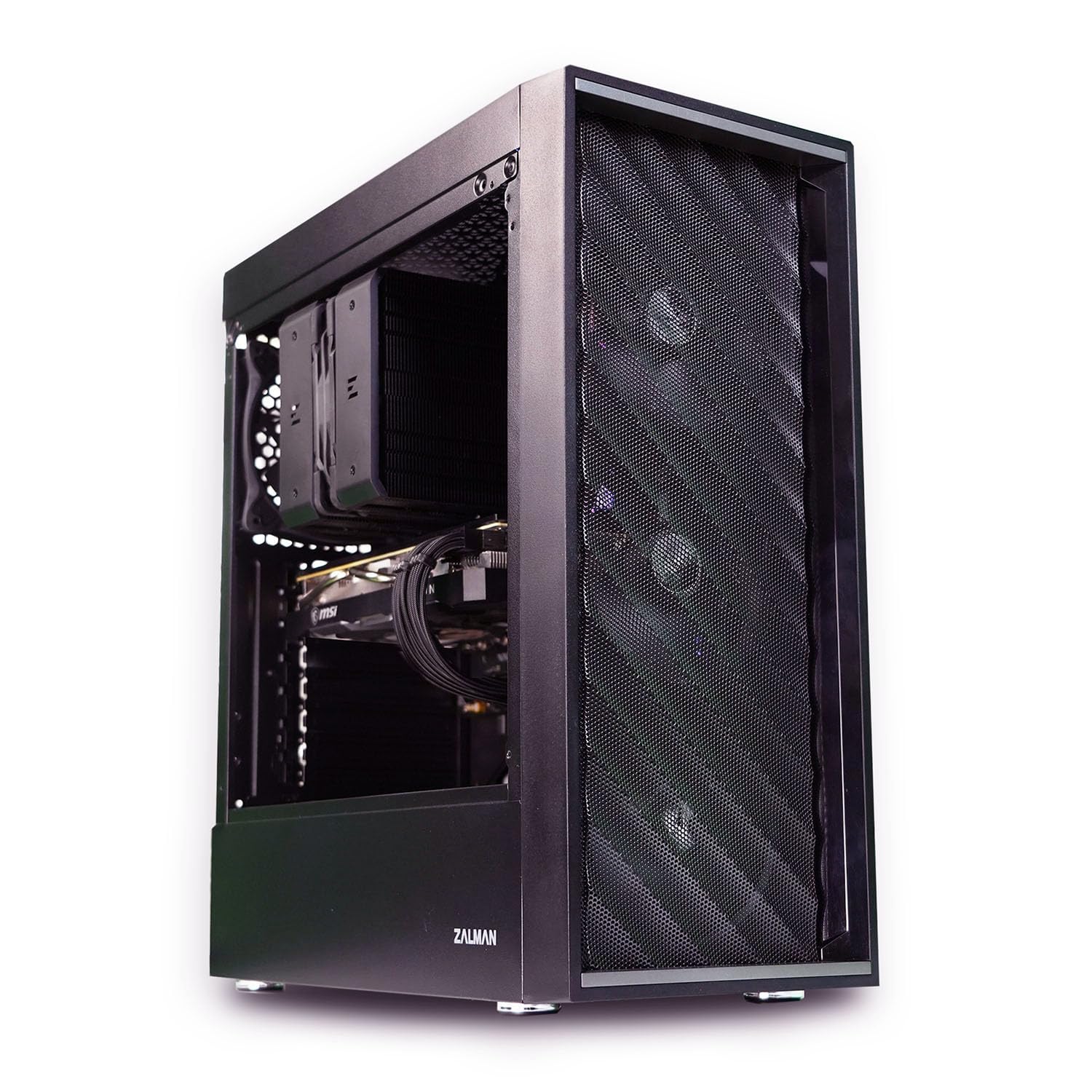 Zalman T7 Compact ATX/mATX Desktop Computer PC Case, 2 x 120mm Fans Preinstalled, 3D Wave Patterned Mesh Front Panel, Tinted Acrylic Side Panel, USB 3.0