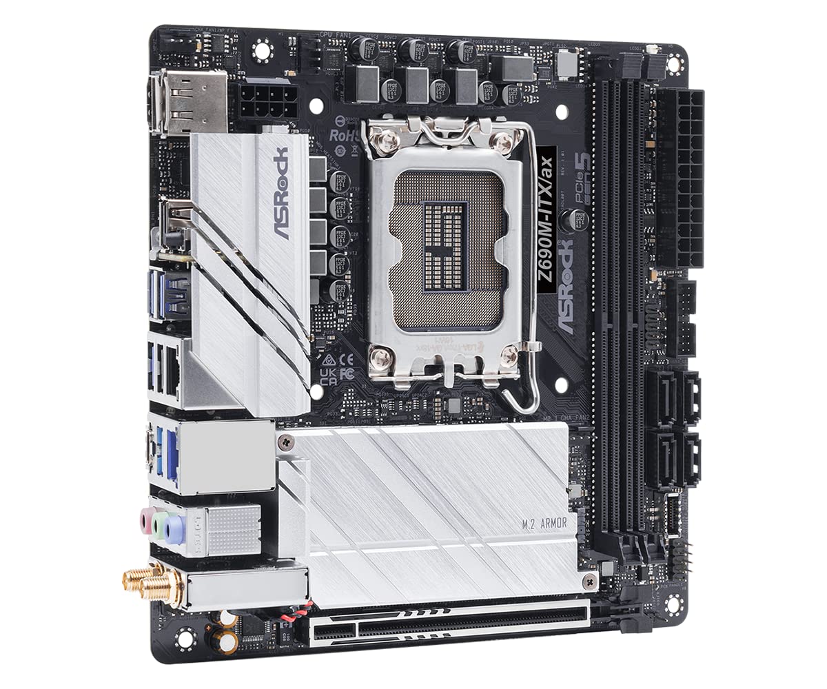 ASRock Z690M-ITX/ax Motherboard Intel 12th Generation CPU (LGA1700) Compatible Z690 Mini-ITX Motherboard