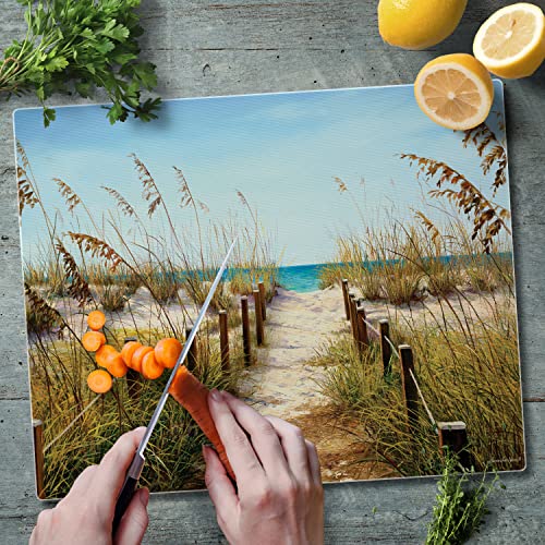 CounterArt 'Path to the Ocean' Glass Cutting Board, 15 x 12"