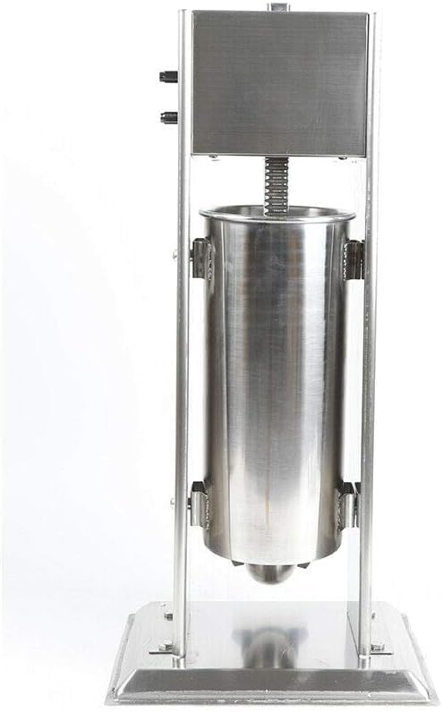 Commercial Churro Maker 5L Stainless Steel Manual Spanish Donut Churrera Churro Maker Machine with 4pcs Nozzles for Home Restaurants Cafeterias Bakeries (Vertical Type)