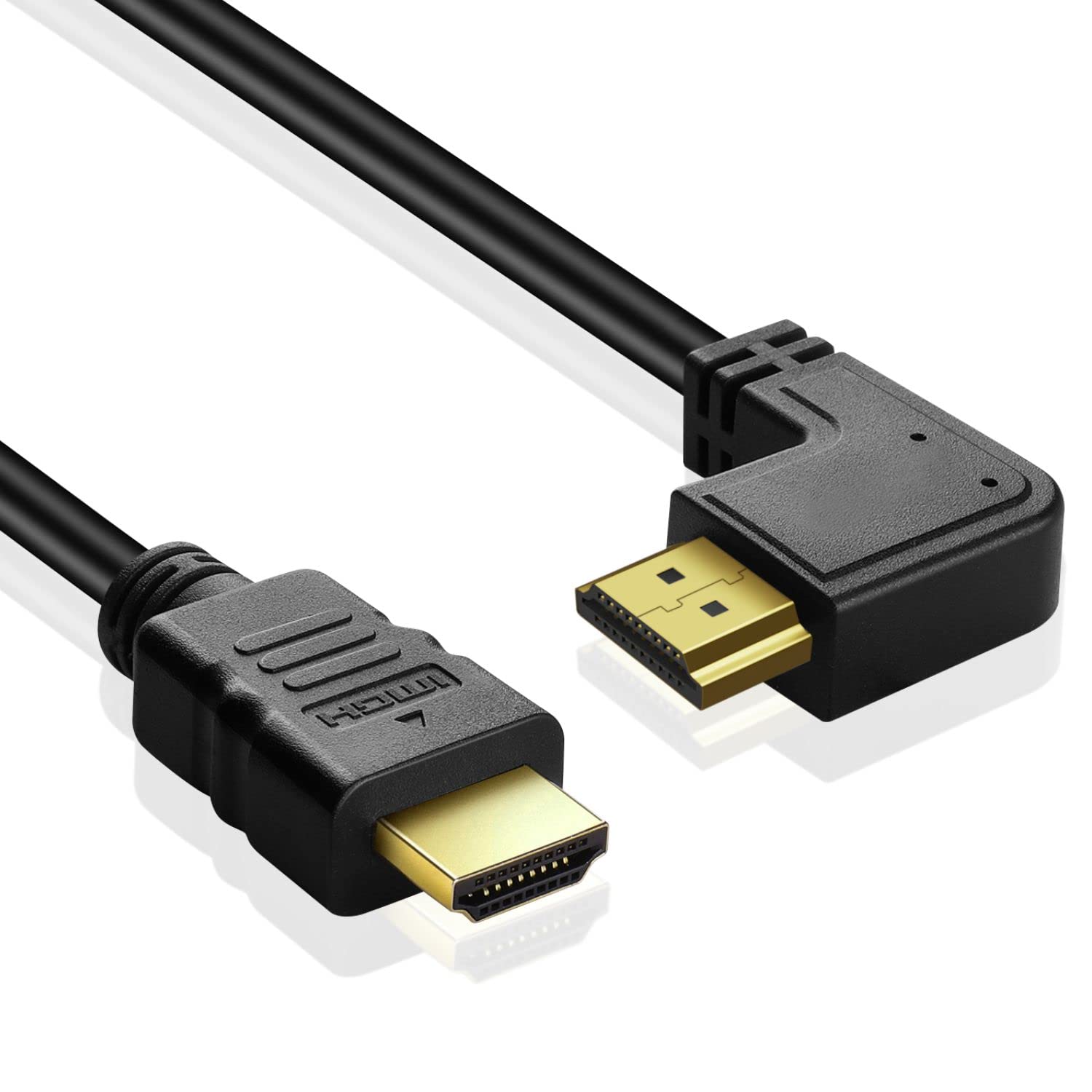 TNP HDMI Cable Left Angle 90 Degree (15FT) - High Speed HDMI 2.0 Cord, Supports UHD 4K 60hz 2K 2160p Full HD 1080p Quad HD 1440p 3D ARC/eARC Ethernet for Xbox One X/S PS4 Pro/Slim & Apple TV 4K
