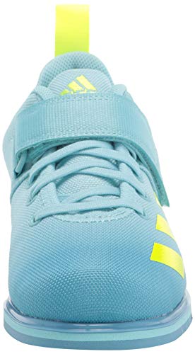 adidas Women's Powerlift 4 Cross Trainer, Hazy Sky/Solar Yellow/Hazy Blue, 9.5