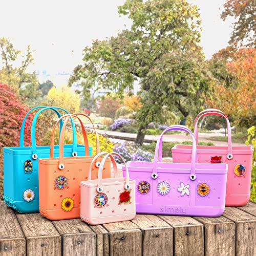 BOGGbeans Daisy Charm for Bogg Bag, Simply Southern Totes, and Similar Styles. Acrylic 3" Flower Charm Accessories for Beach Totes