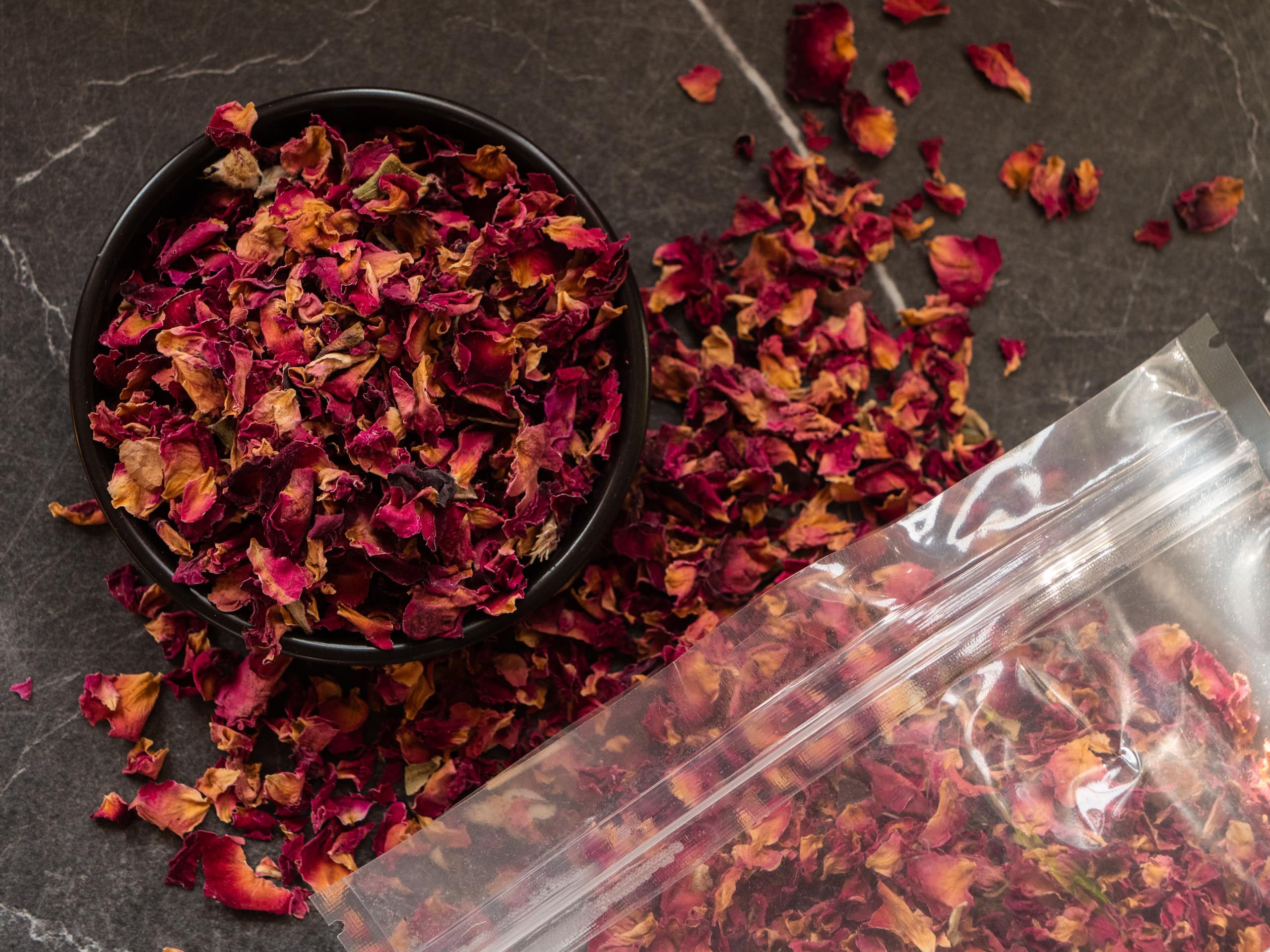 Dried Rose Petals | Edible, Food Grade Red Petals for Cooking and Tea | Suitable for Soap Making, Infused Oils, Lipgloss, Bath Bombs, Bath, Wedding Confetti | 4 oz by Better Shea Butter
