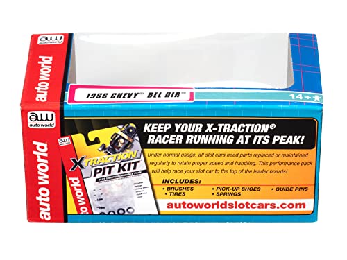 Auto World Xtraction 1955 Chevy Bel Air (Yellow/White) HO Slot Car