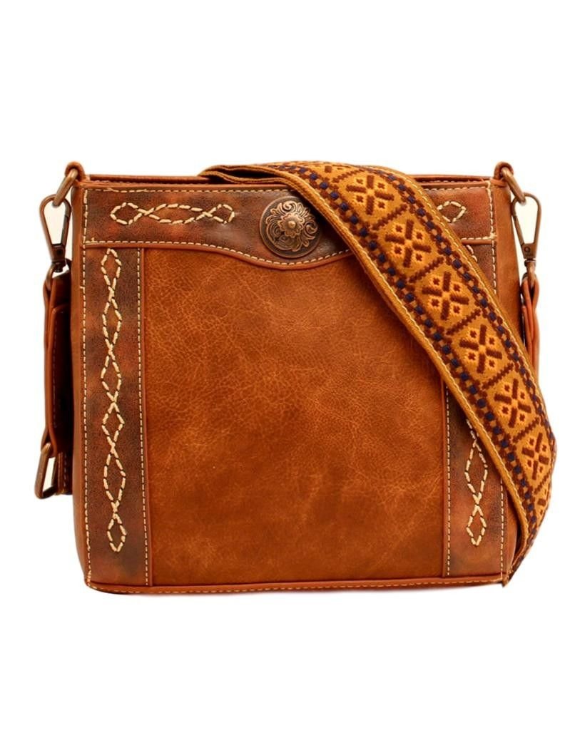 Blazin Roxx Women's Ivy Copper Concho Concealed Carry Crossbody Bag Tan One Size