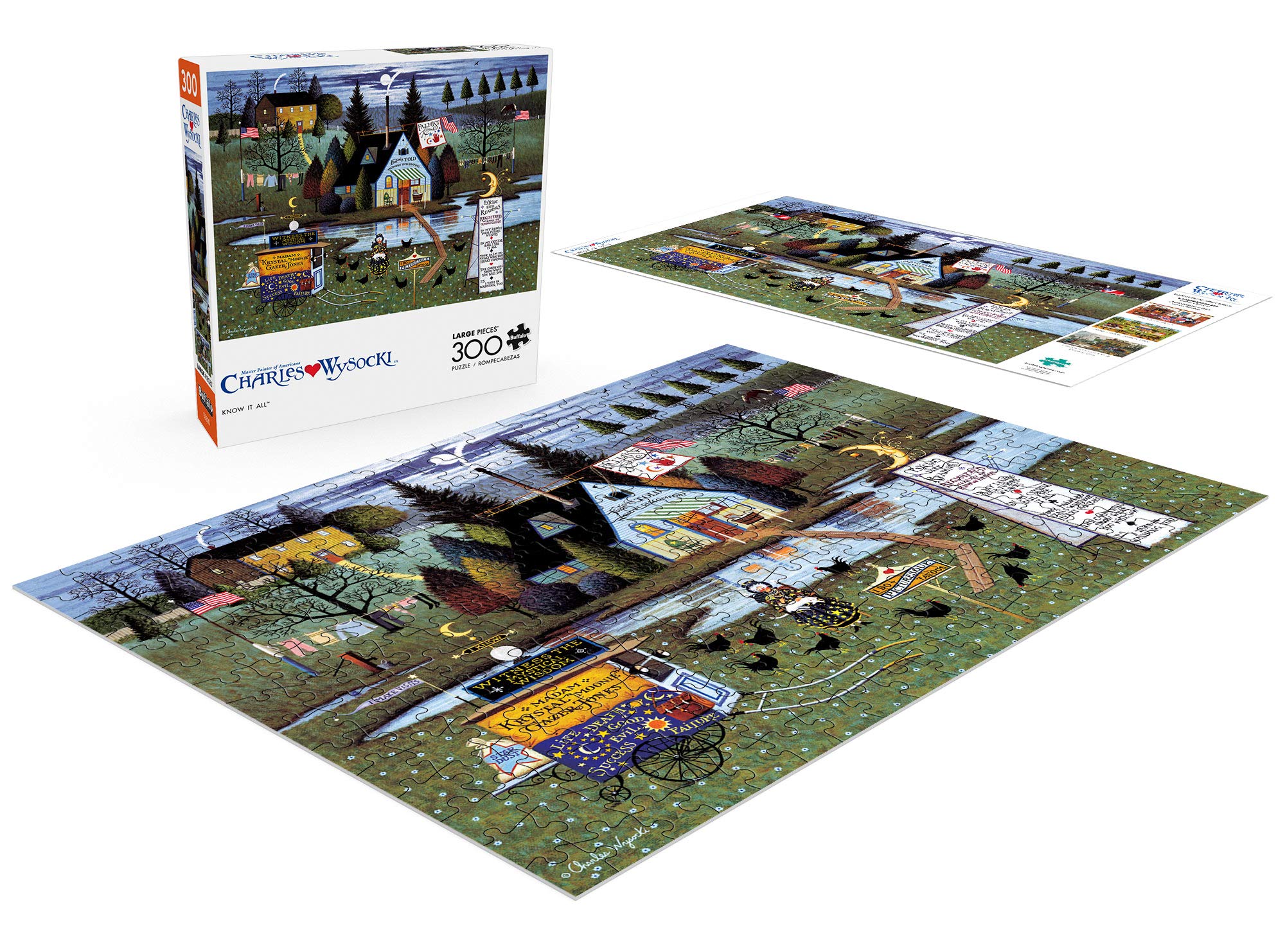 Buffalo Games - Charles Wysocki - Know it All - 300 Piece Jigsaw Puzzle for Adults -Challenging Puzzle Perfect for Game Nights - Finished Size is 21.25 x 15.00