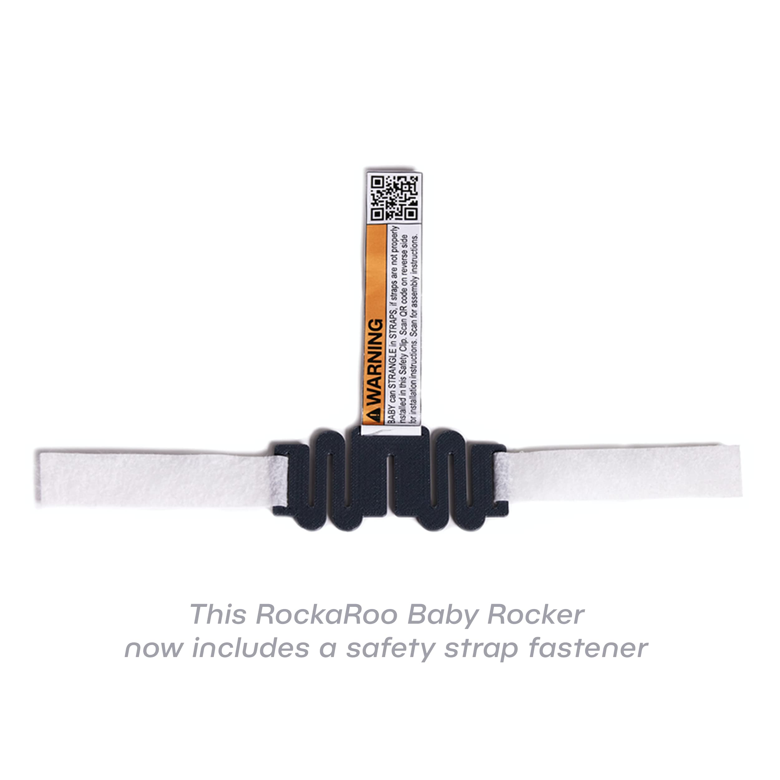 4moms RockaRoo Baby Rocker + Safety Strap Fastener, Compact with Front to Back Gliding Motion, Grey Classic