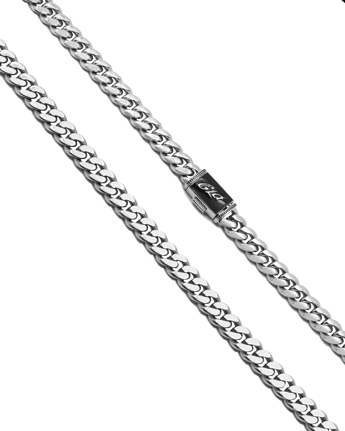 6MM Miami Cuban Chain Rope Necklace 16" 18" 20" - White Gold (20)