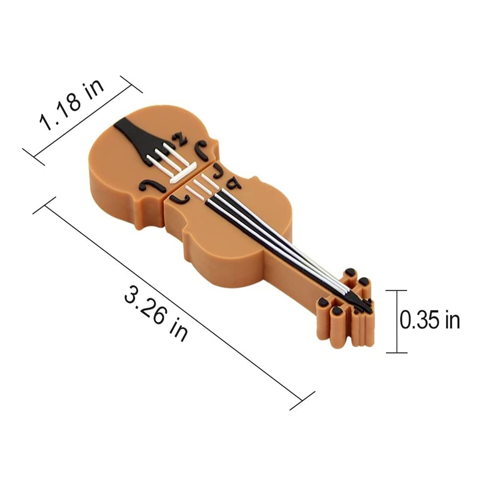 CHUYI Novelty and Cute Violin Shape Design 128GB USB 2.0 Flash Drive Pen Drive Memory Stick Storage Cool Thumb Drive U Disk Gift (Brown - 1 Pack)