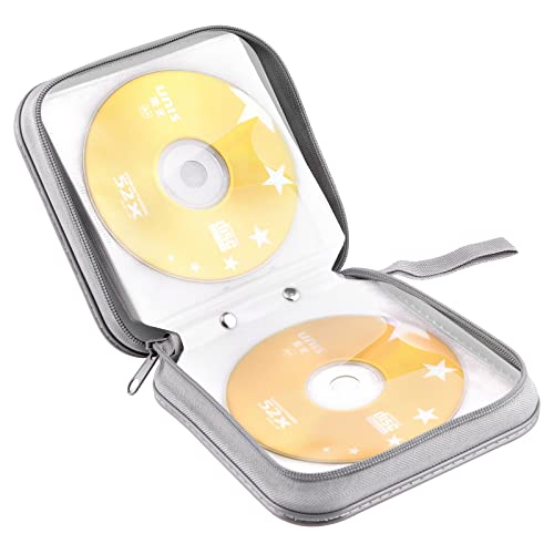 CD Case, Bivisen DVD Case Wallet Holder Binder 48 Capacity CD/DVD Cases Storage Holder Binder Organizer Wallet Book for Car Home Travel (White)