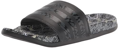 adidas Women's Adilette Comfort Slides Sandal, Core Black/Core Black/Almost Pink, 7