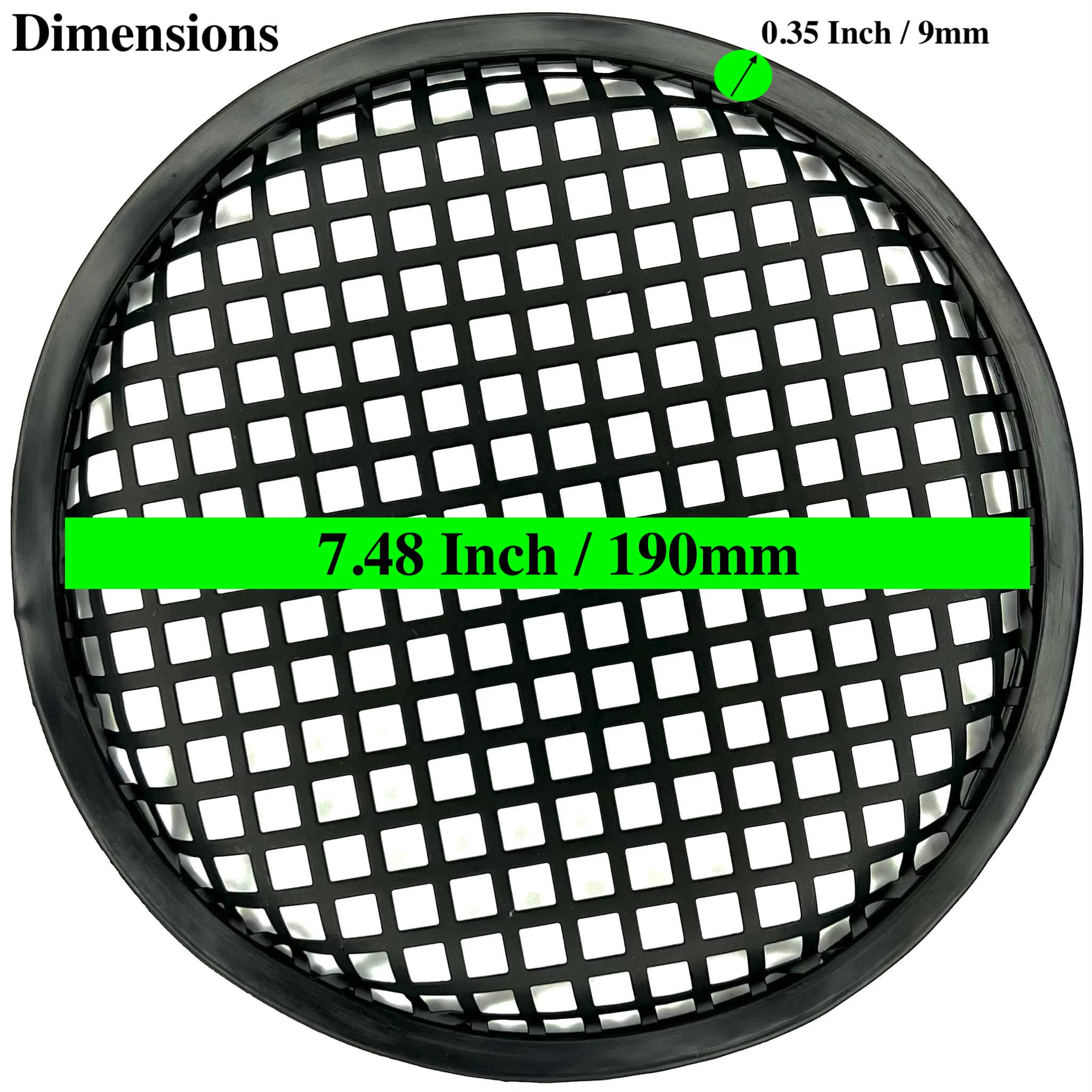 8 Inch (8") Speaker Grill Cover - Car Audio Speaker Grill Cover, Subwoofer Metal Mesh-Waffle Grill Cover Protector with Rubber Frame, 4 Clamps and 4 Screws
