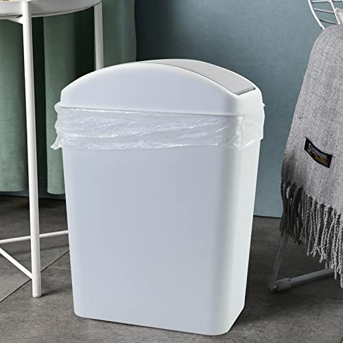 Bringer 4.5 Gallon Kitchen Garbage Can with Swing Lid, Plastic Swing Top Trash Can, Gray