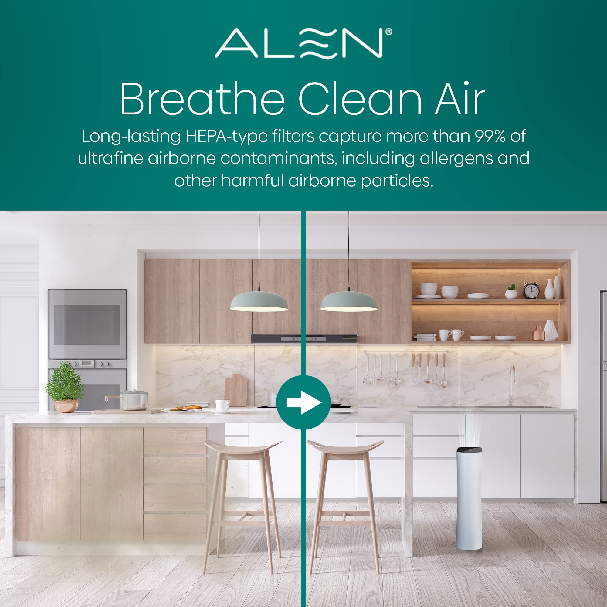 Alen Air Filter TF50-Fresh Replacement HEPA Filter + Carbon for Paralda Air Purifier - Captures Allergens, Dust + Light Household Odors & Smoke (1 Filter)