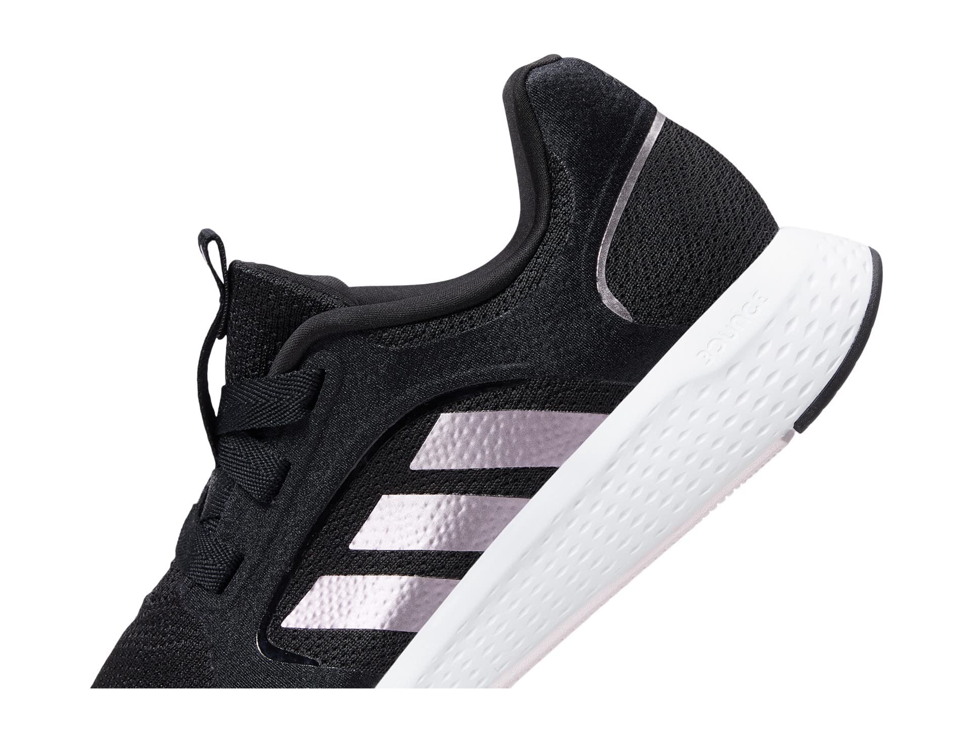 adidas Women's Edge Lux Running Shoe, Black/Matte Purple Metallic/Almost Pink, 9