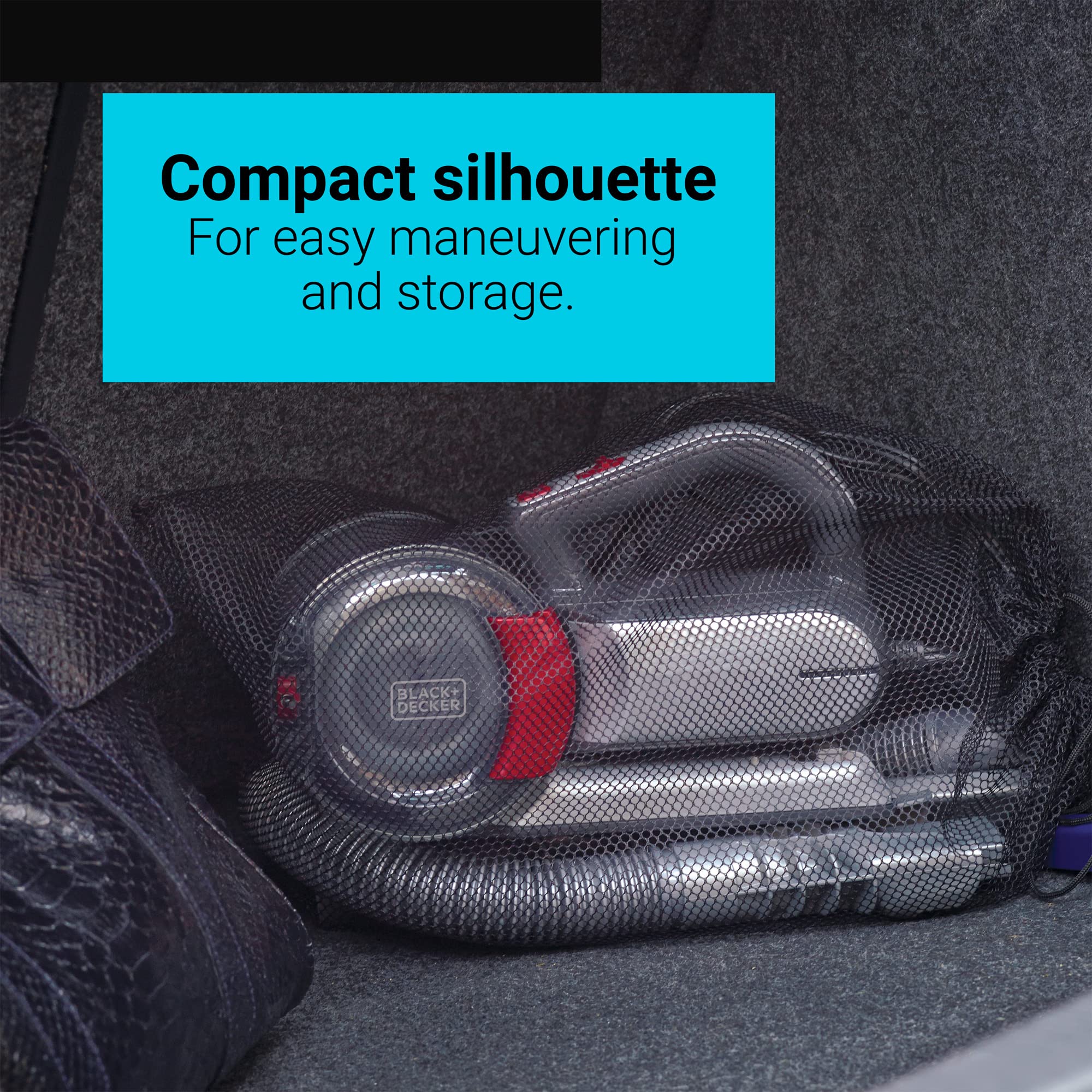 BLACK+DECKER Pivot Vac 12V DC Car Handheld Vacuum, Black (BDH1200PVAV)