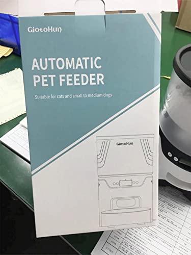 Automatic Cat Feeder, Timed Cat Feeder with Adjustable Feeding Schedule, Cat Dry Food Dispenser, GIOTOHUN pet feeders with Desiccant Bag, 1-4 Meals Per Day, 10s Voice Recorder, Dual Power Supply