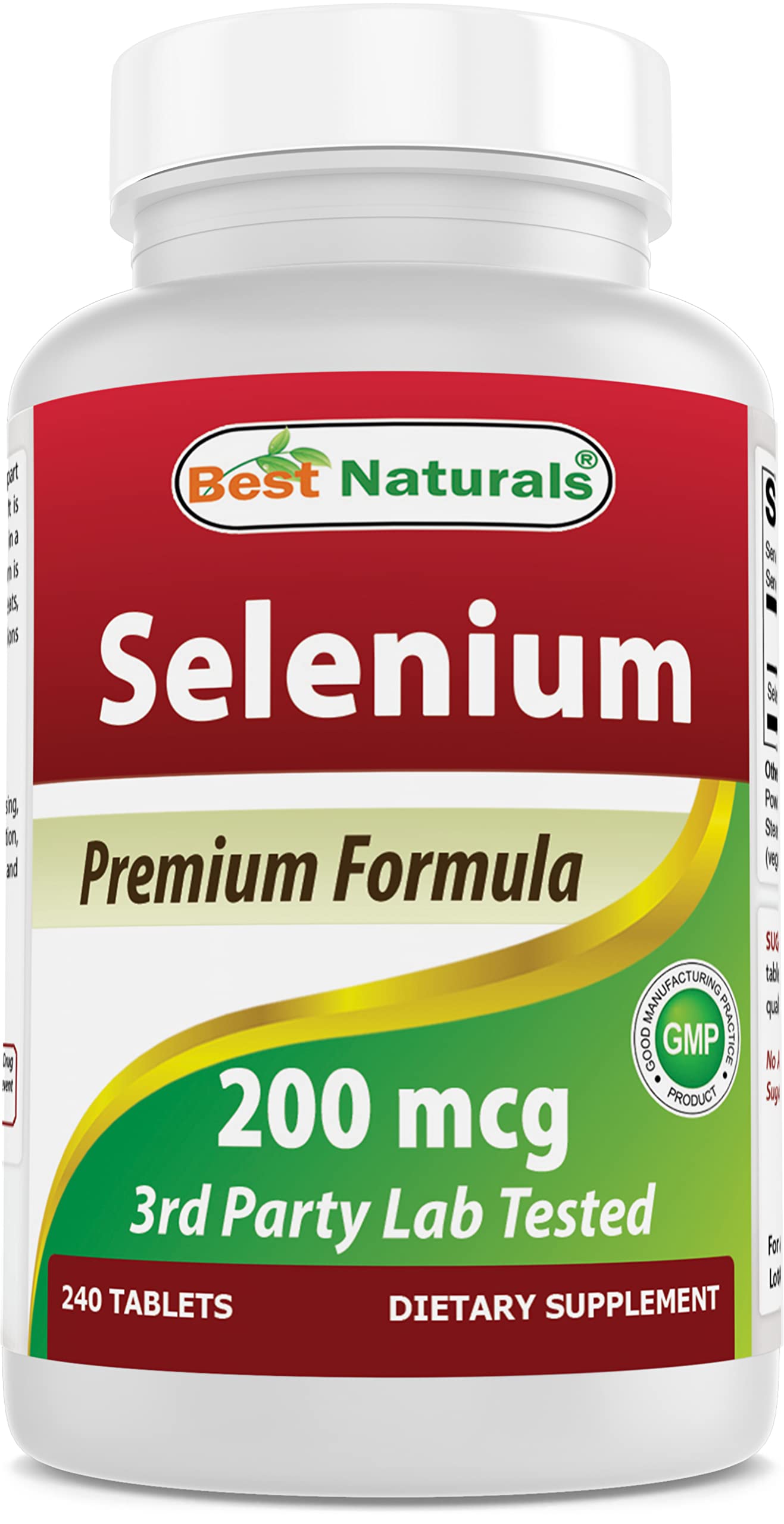 Best Naturals Selenium 200 mcg 240 Tablets - 3rd Party Lab Tested