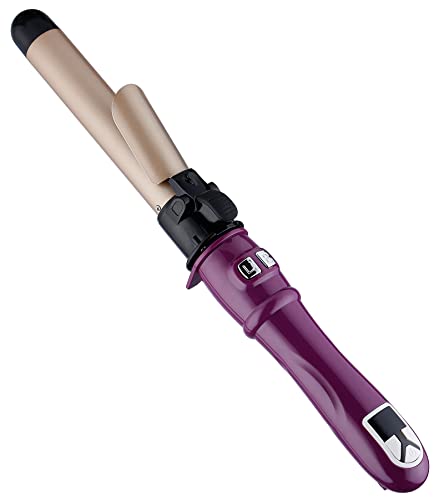 Automatic Curling Iron Automatic Curling Wand for Hair Styling Auto Hair Curler Automatic Hair Curling Wand Self Rotating Curling Iron (1.1inch Curl/28mm, Purple)