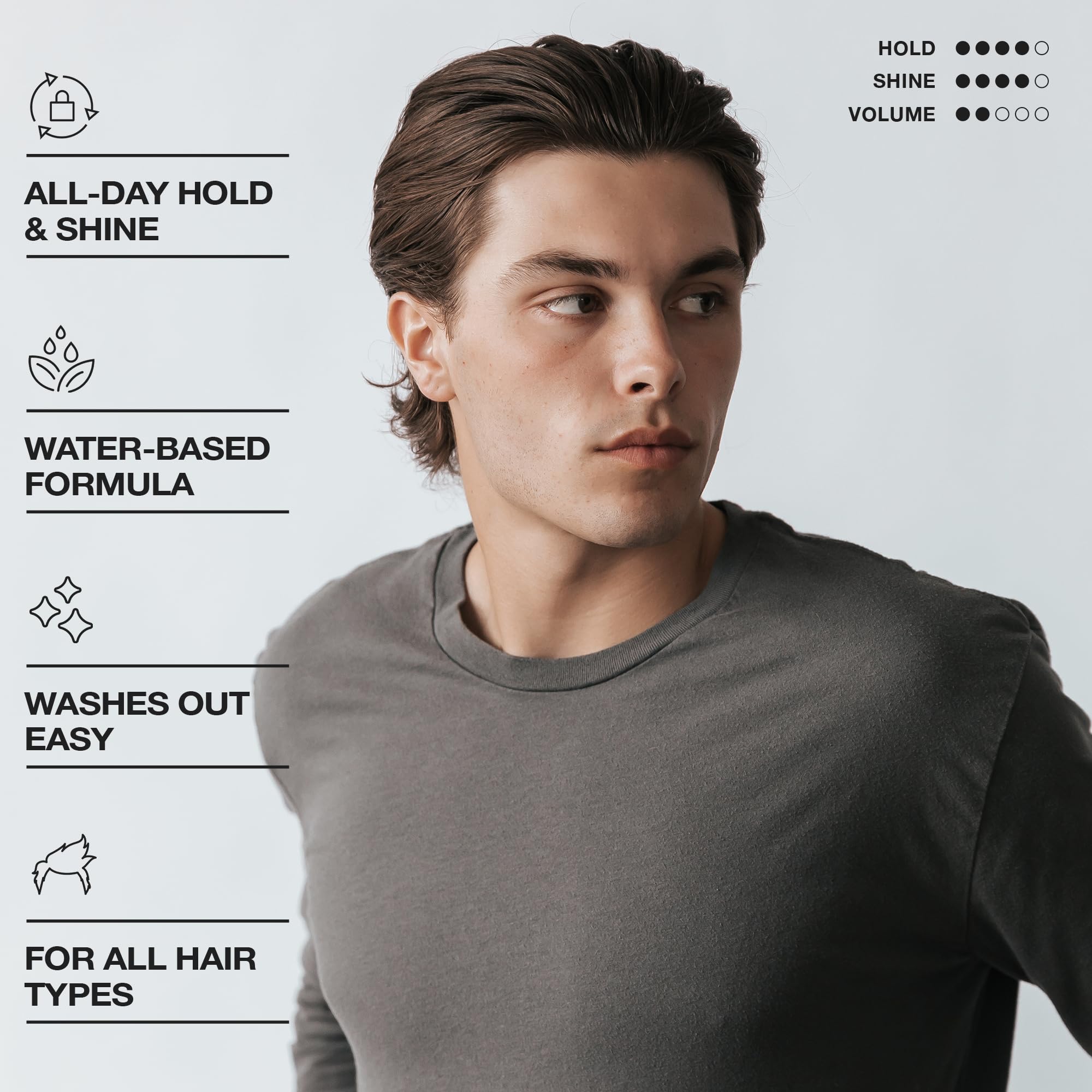 CRVFT Gel Pomade 4oz | High Shine/Medium Hold | Water Based/Water Soluble | Ideal For Short/Medium Thin/Thick Hair | For A Clean Cut Look | Men’s Styling Product [Clear], Stylist Approved [Scented]