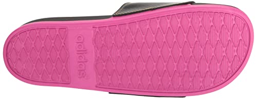 adidas Women's Adilette Comfort Slides Sandal, Black/Lucid Fuchsia/Gold Metallic, 10
