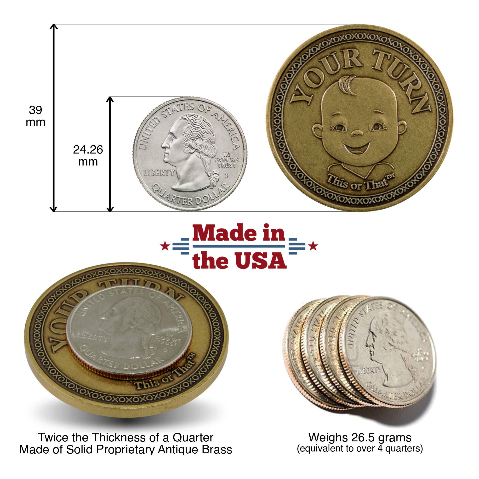 This or That Original Diaper Changing Decision Making Coin | Flip The Coin to See Who Changes Diaper β Unique for Expecting Parents or Fun Way to Celebrate Parenthood