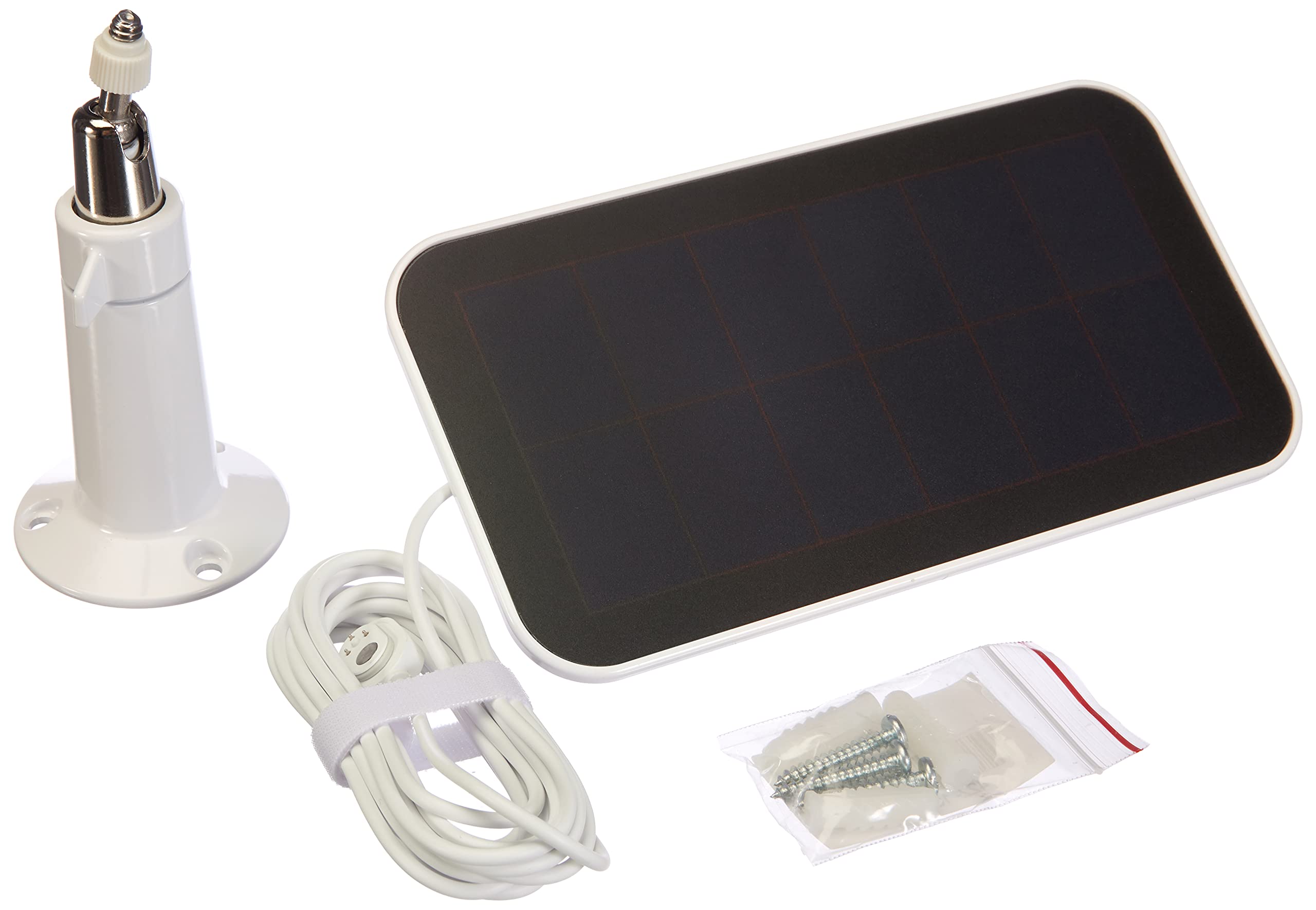 Arlo Solar Panel Charger (2018 Released) - Arlo Certified Accessory - Works with Arlo Ultra, Ultra 2, Pro 3, Pro 4 and Pro 3 Floodlight Cameras, Weather Resistant, 8 ft Power Cable, White - VMA5600
