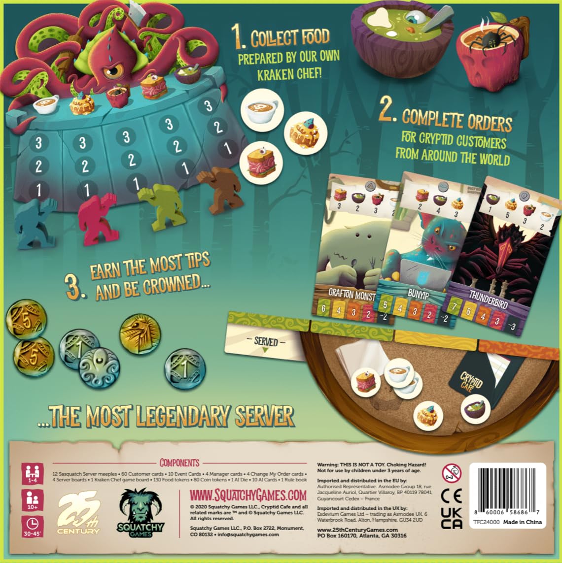 Cryptid Café , A Family Strategy Game About Running A Creature Filled Restaurant - 25th Century Games