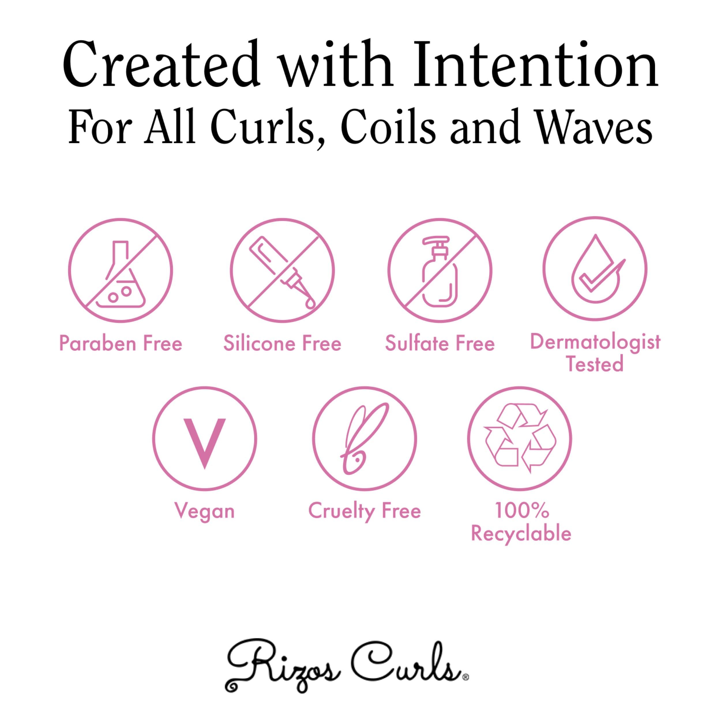 Rizos Curls Trio Travel Curl Kit, Includes Travel Hydrating Shampoo, Travel Deep Conditioner, Travel Curl Cream, Gently Cleanse, Hydrate and Style, For All Curl Patterns 2a - 4c, 3 pack of 2 oz