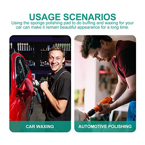 Car Sponge Buffing Buffing Pads 6 Pcs Backing Plate Compound Buffing Sponge Pads for Car Hub Compounding Polishing and Drill Buffing Sponge Pads Waxing car Wheel polishing Buffing pad