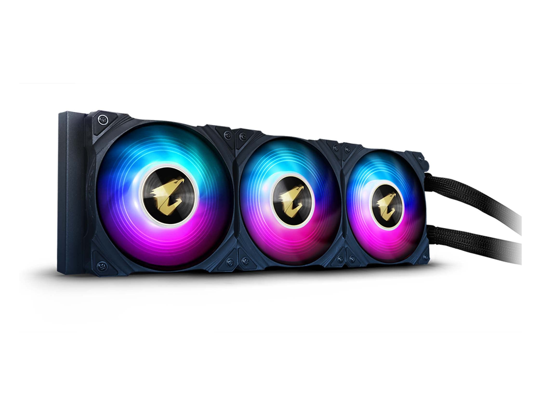 AORUS WATERFORCE 240 AIO Liquid CPU Cooler, 240mm Radiator with 2X 120mm Low Noise ARGB Fans, Rotatable ARGB Lighting Panel Design, Compatible with Intel LGA1700 (GP-AORUS WATERFORCE 240), Black