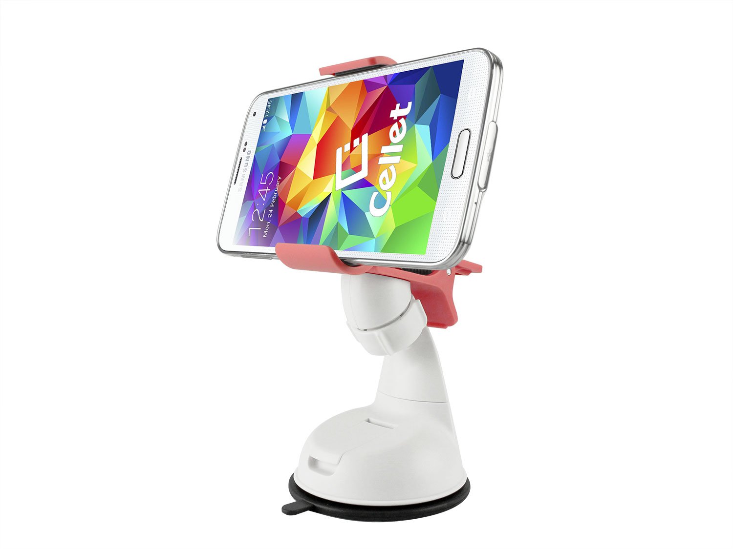 Car Windshield or Dashboard Mount Phone Holder, Suction Cup Mount on Clean Surface Compatible for iPhones Samsung Galaxy Moto Google Pixel Google Map Navigation