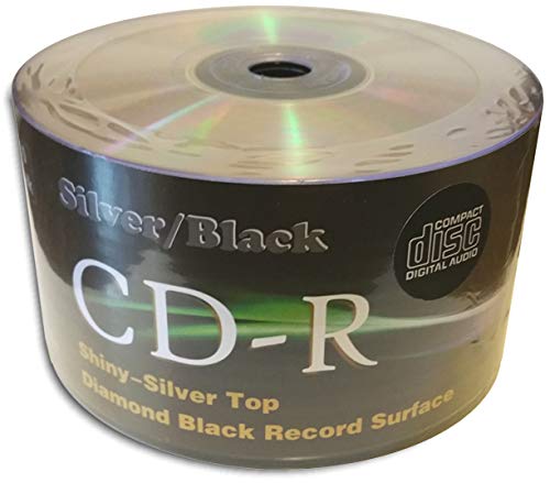 Digital-Audio Shiny-Silver/Black 80-Min CD-R's (Shiny-Silver Top, Black Bottom) 100-Pak (2 x 50-Pak)
