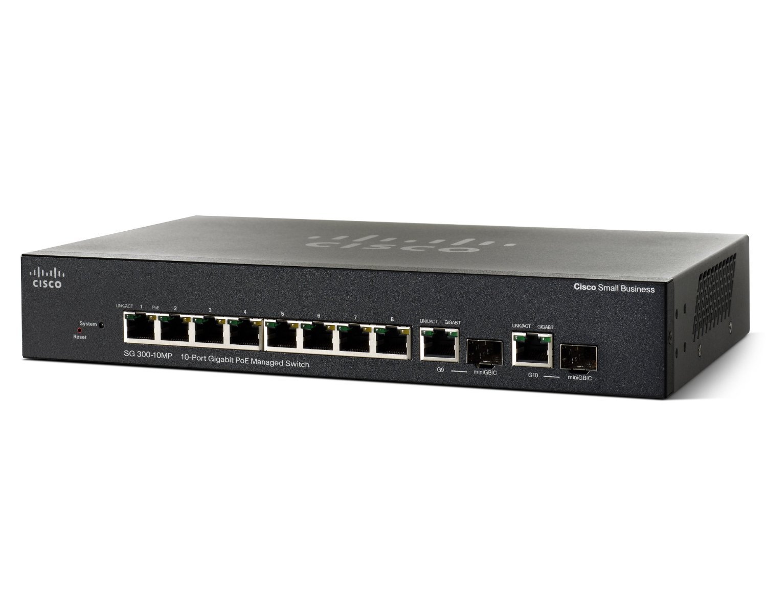 Cisco SG300-10MPP-K9 10-Port Gigabit Maximum PoE+ Managed Switch with 124W Power Budget