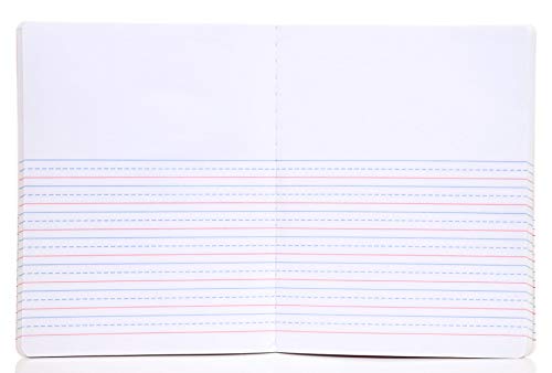 Mintra Office Composition Notebooks, Primary Ruled, (4 Pack, Blue Cover), 80 Sheets. Creative, Hardcover Book, Grade K-2, 7.5in x 9.75in, For School, Home, Business, Office