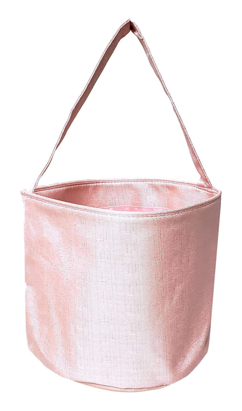Girls Shimmer Fabric Easter Egg Basket Bucket Tote Bag Gift for Kids Pink Purple - Can be Personalized (Pink - Personalized Name)