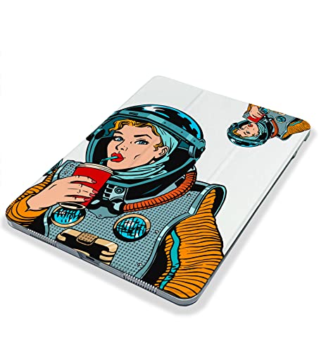 Cute Pin Up Girl Astronaut Space case Compatible with iPad Mini Air Pro 7.9 8.3 9.7 10.2 10.9 11 12.9 inch Pattern Cover New 2022 2021 Trifold Stand 3 4 5 6 7 8 9 Generation 510 (10.2" 7/8/9 gen)