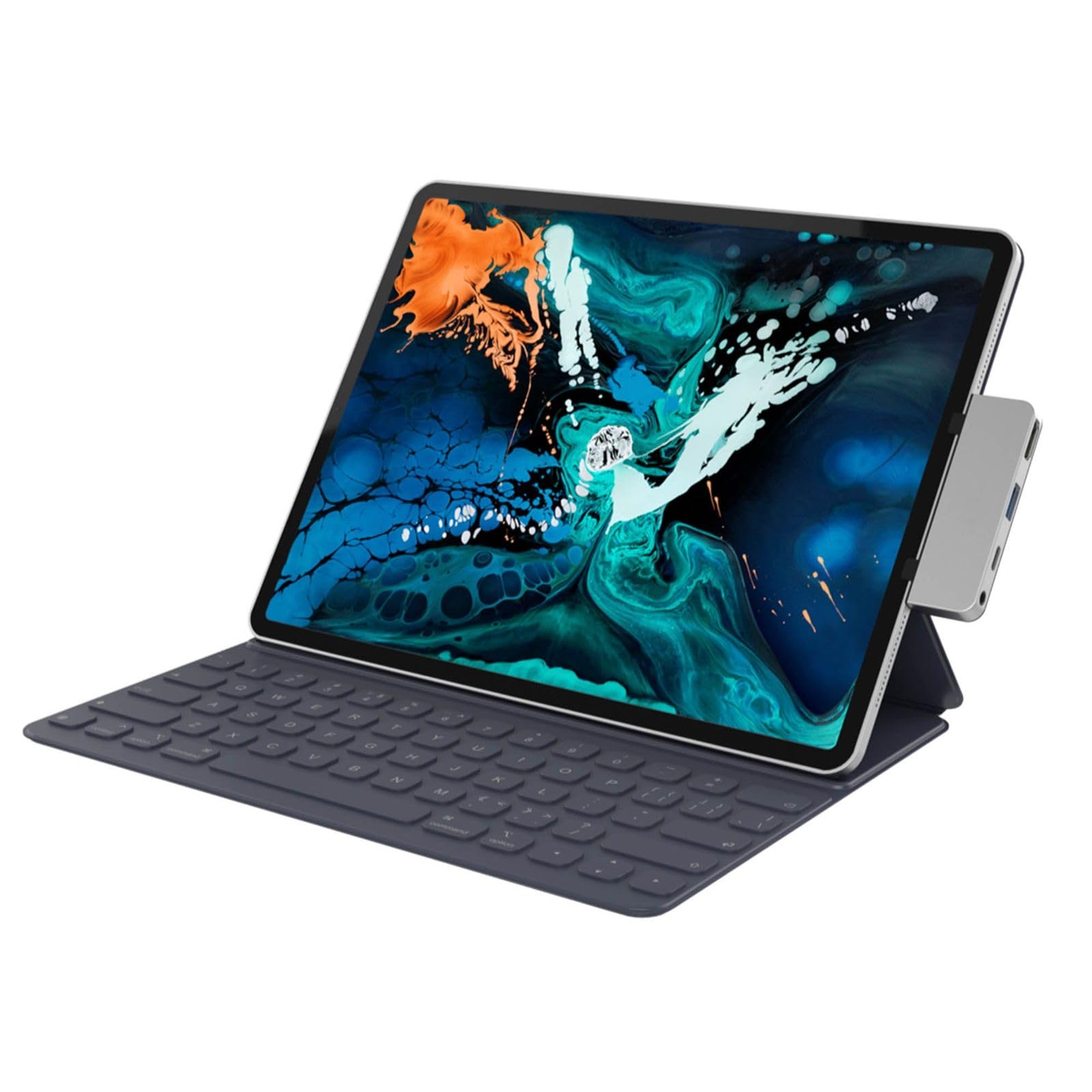 HYPER - HyperDrive 4-in-1 USB C Hub for iPad Pro - 3.5mm Audio Jack, USB-C Power Delivery, USB-A 3.0, 4K30Hz HDMI - Space Gray