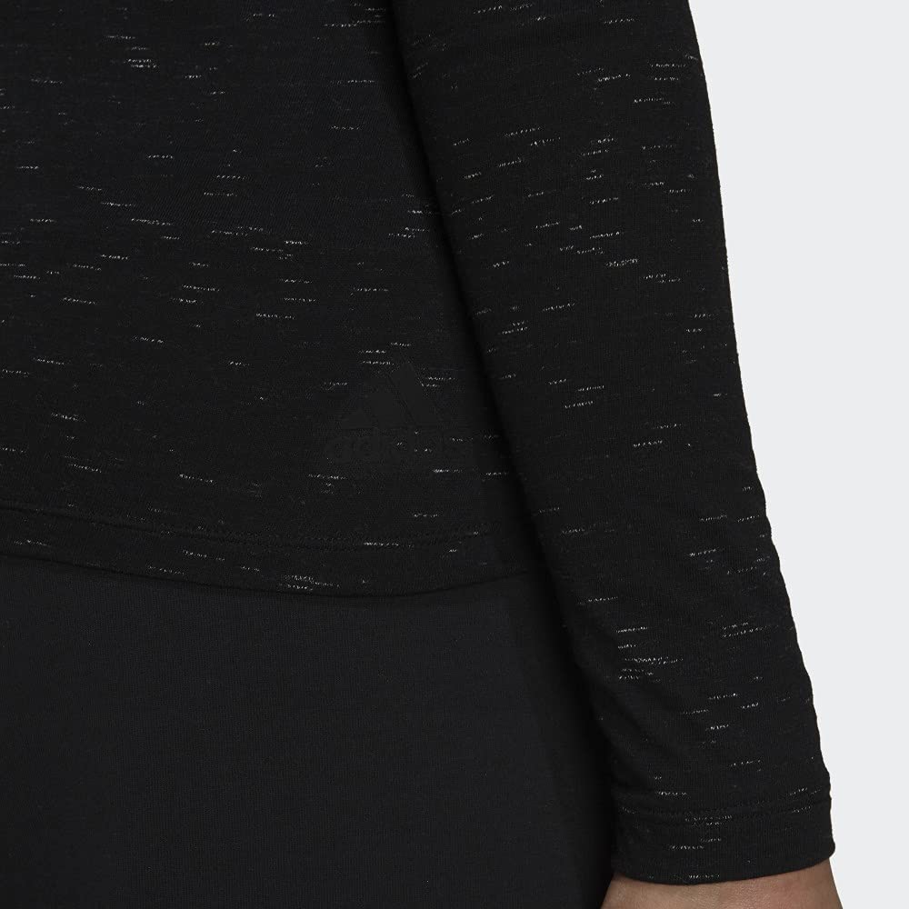 adidas Women's Sportswear Winners 2.0 Long Sleeve, Black Melange, Large