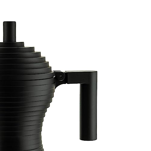 Alessi MDL02/3 BB Pulcina Stovetop Espresso Maker Black, 3-Cup